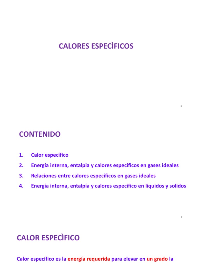 Calor Especifico1 | PDF | Gases | Entalpía
