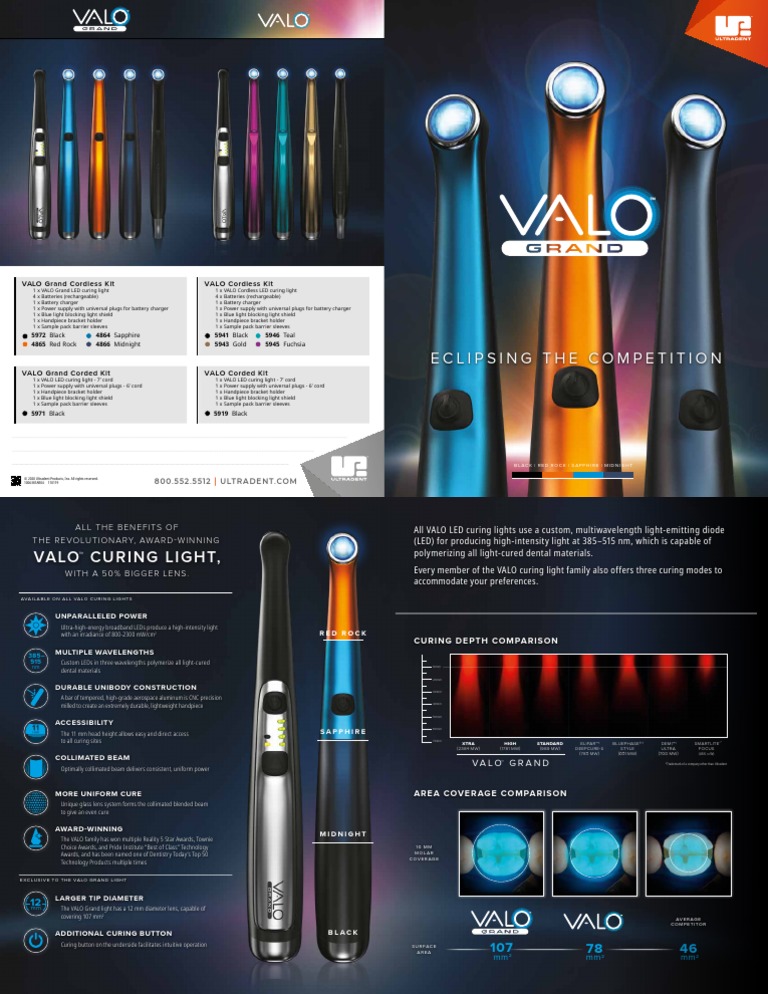 VALO LED Curing Light Family Sales Sheet 1006381AR04 | PDF | Equipment ...