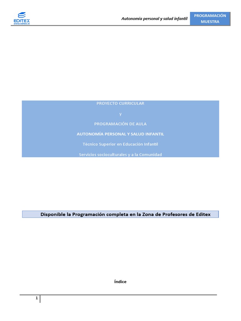 Programacion Autonomia Muestra Ud1 | PDF | Educación de la primera ...