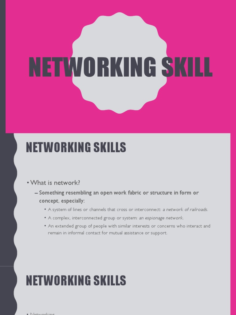 Chapter 7 Networking Skills | PDF | Entrepreneurship | Social Network