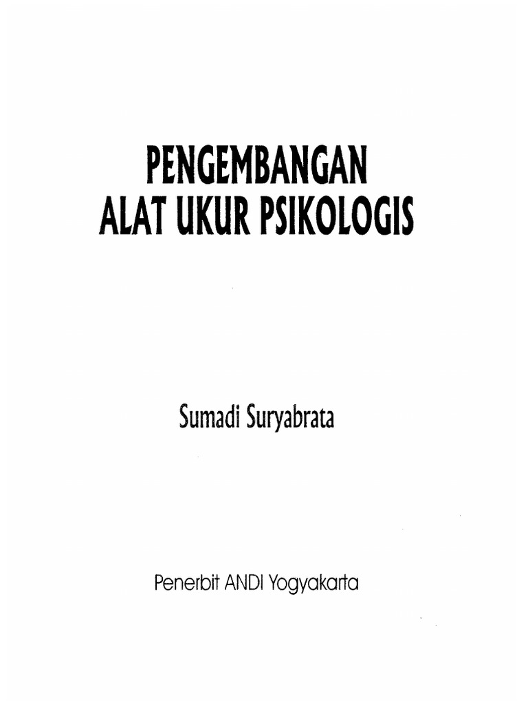 Pengembangan Alat Ukur Psikologis | PDF