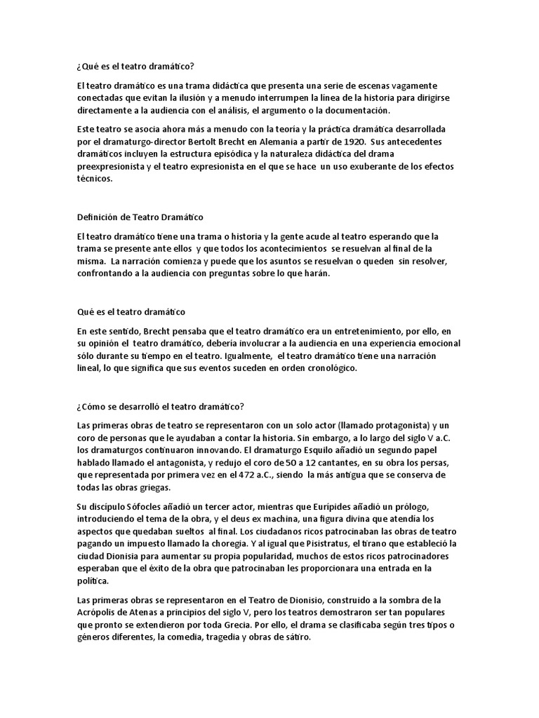 Teatro Dramatico | PDF | Teatro