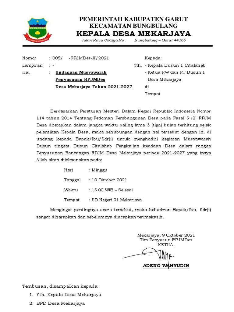 Contoh Undangan Musdus | PDF