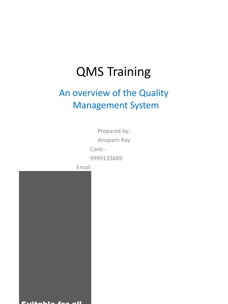 Overview of ISO 9001 QMS Training | PDF | Iso 9000 | Audit