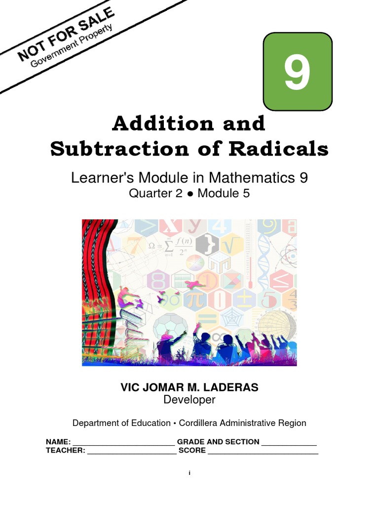 Math9 Q2 Week5 Addition-&-Subraction-of-Radicals | PDF | Mathematics