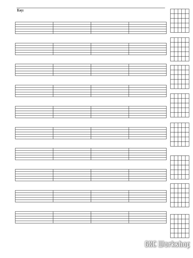 Master Blank Guitar Tab Template | PDF