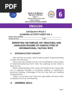 Eng6 - Q2 Module 1 - Weeek1 IDENTIFYING The PURPOSE KEY STRUCTURAL and LANGUAGE FEATURES of ...