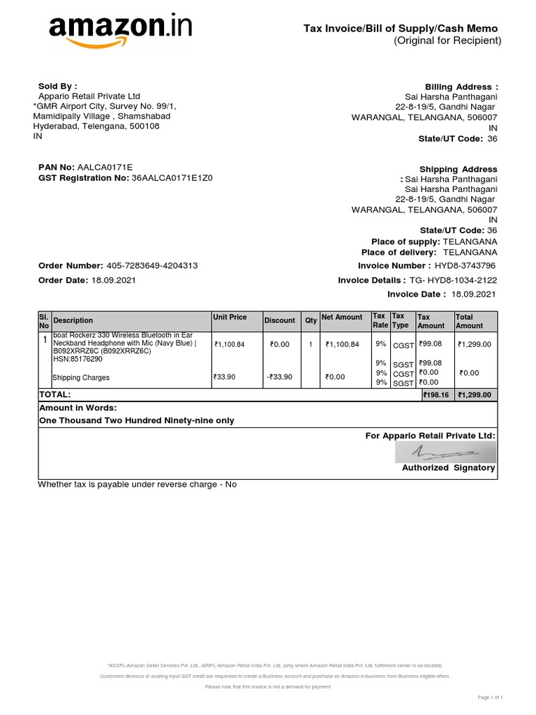 Boat Rockerz 330 Invoice Details | PDF | Invoice | Economies