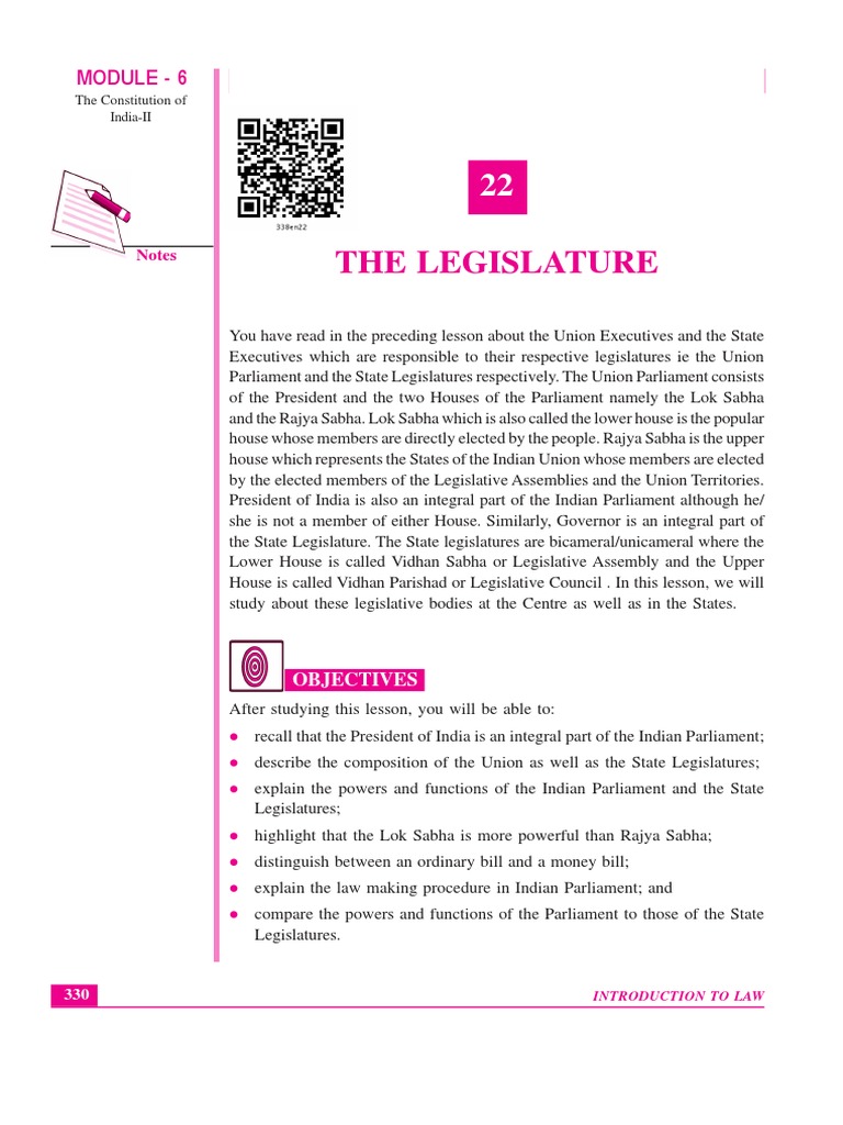 Overview of Indian Legislature Structure | PDF | Bill (Law ...