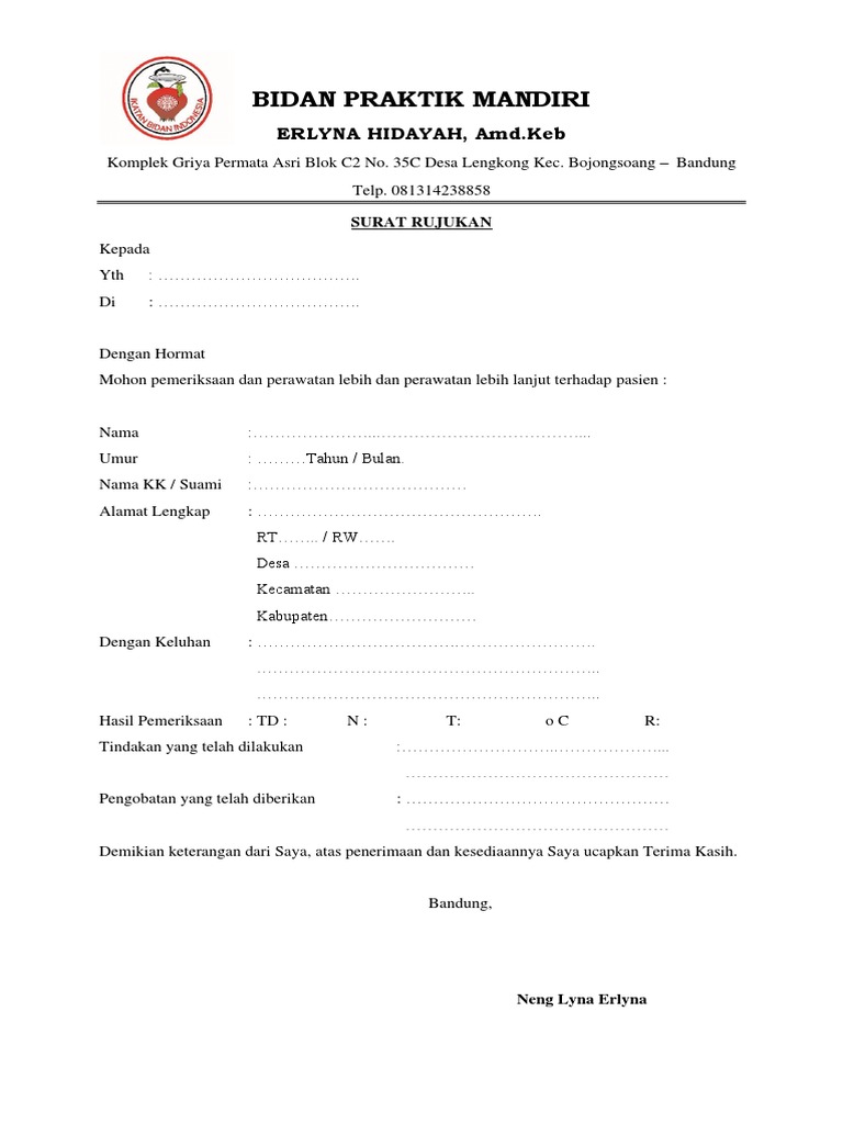 Format Surat Rujukan | PDF