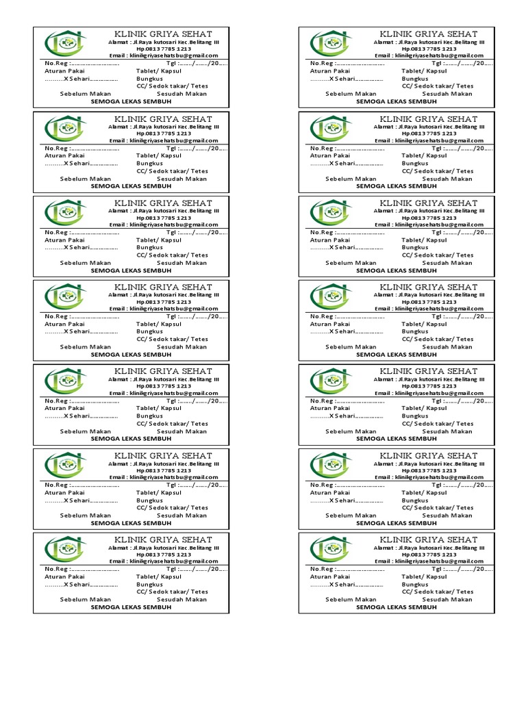 Etiket Obat | PDF