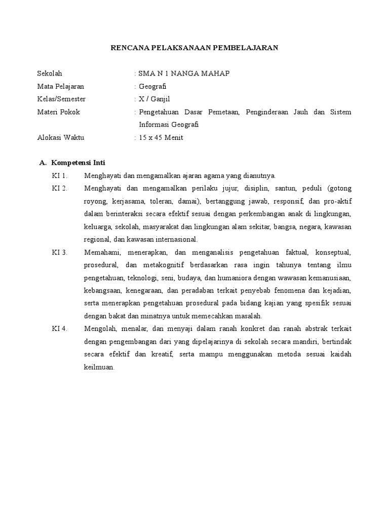 RPP KD 3.2 Peta, PJ, SIG Kumpul | PDF