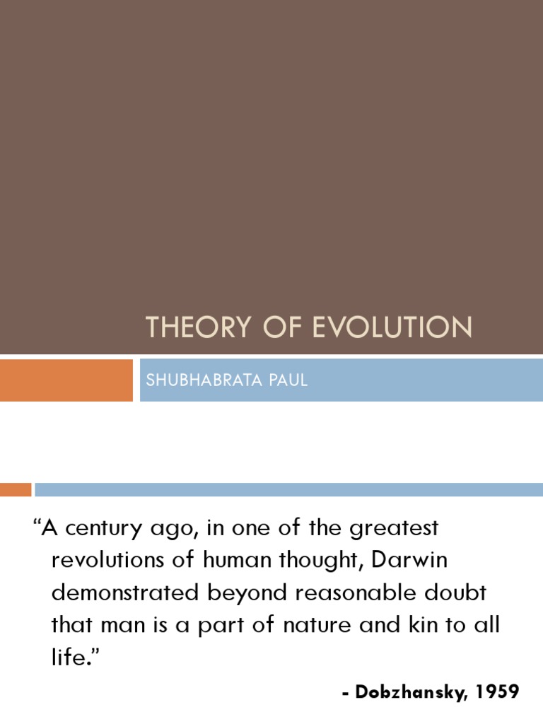 Theory of Evolution | PDF | Evolution | Natural Selection