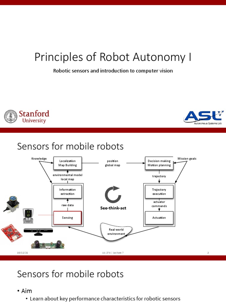 Principles of Robot Autonomy I: Robotic Sensors and Introduction To ...
