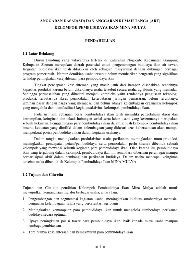 Ad Art Kelompok Tani Ikan Mina Mulya Pdf