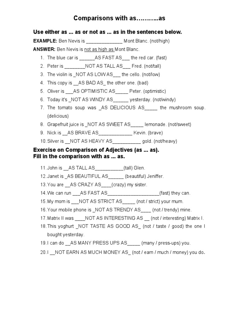 Comparisons With As... As | PDF