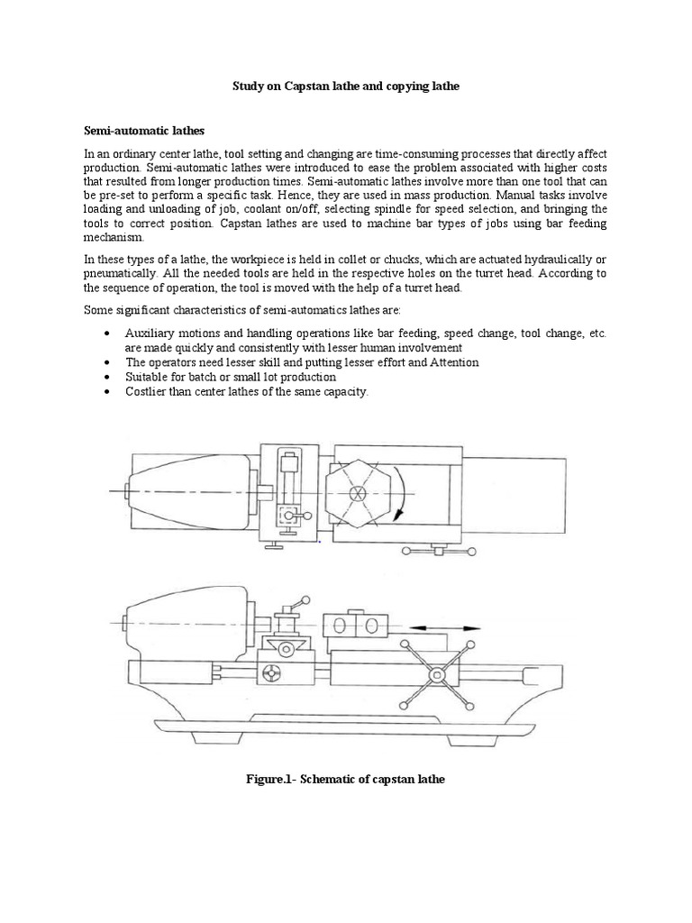 Capstan and Copying Lathe Overview | PDF | Equipment | Mechanical ...