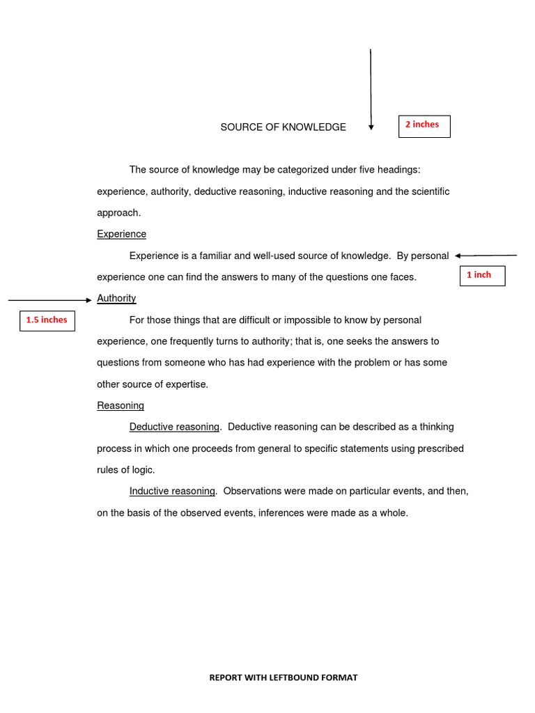 Format of Report With Leftbound Style Obm200 | PDF