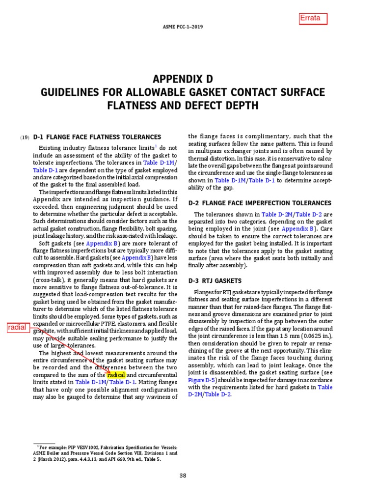 Gasket Contact Surface Flatness | PDF | Industrial Processes ...