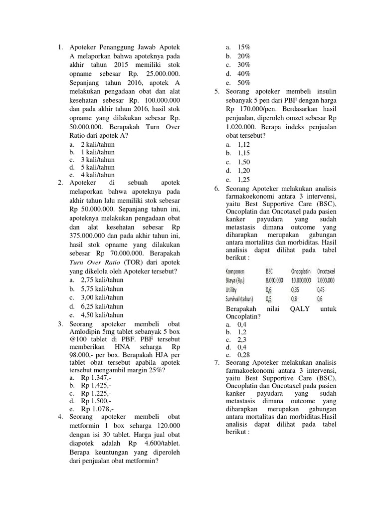 Analisis Keuangan dan Farmakoekonomi Apotek | PDF
