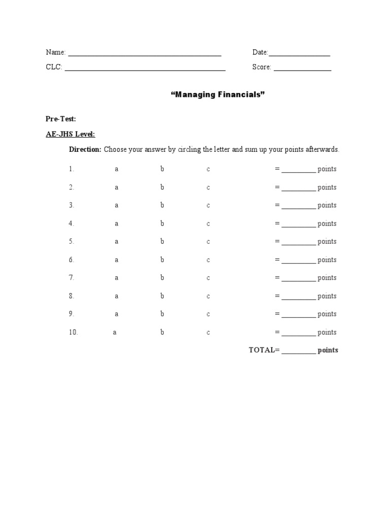 Worksheets LS4 Managing Financials | PDF | Debt | Liability (Financial ...