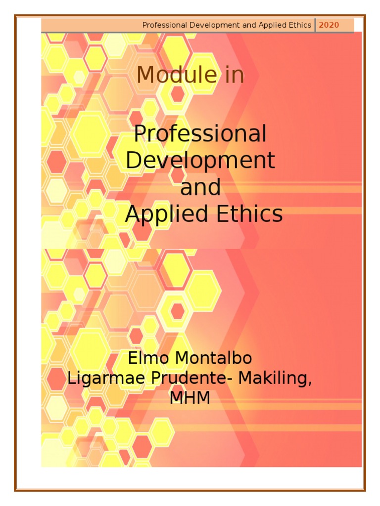 Module In: Professional Development and Applied Ethics | PDF | Morality ...