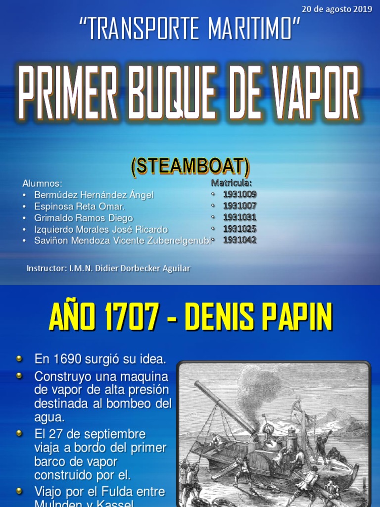 Historia del Primer Barco de Vapor | PDF | Buque de vapor | Ingeniería ...