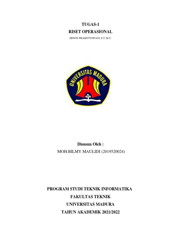 Tugas-1 Riset Operasi | PDF