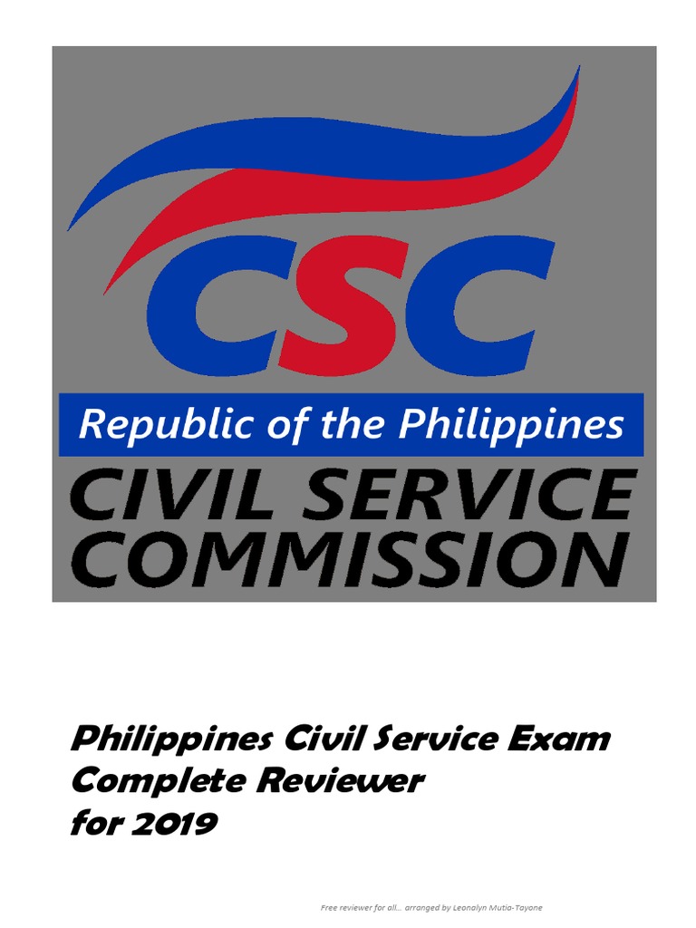 Philippines Civil Service Exam Complete Reviewer For 2019: Free ...