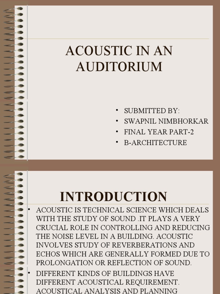 Acoustic in An Auditorium | PDF | Acoustics | Classical Mechanics