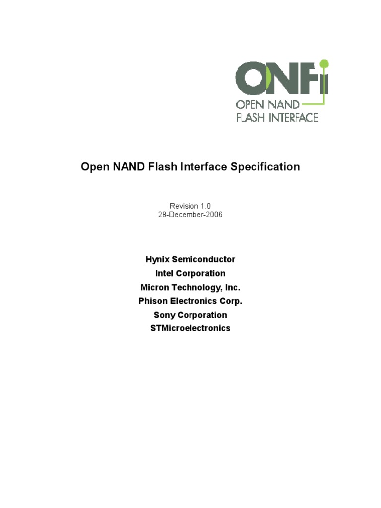 Open NAND Flash Interface Specification | PDF