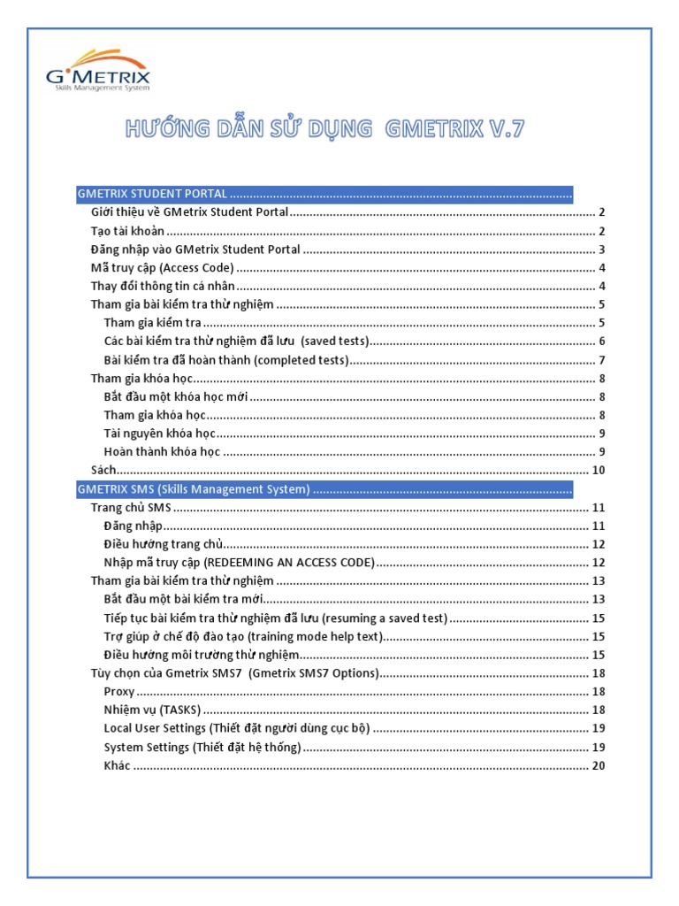 HuongDanSuDung Gmetrix V.7 | PDF