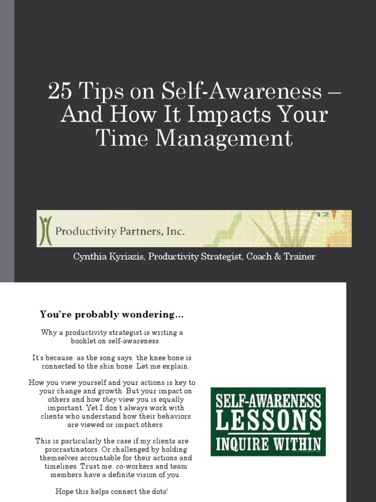 Self Awareness Tips 2021 | PDF | Self Awareness | Awareness