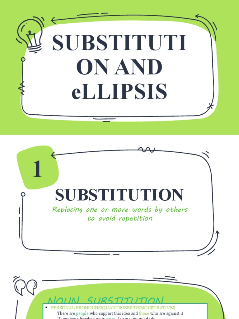 Substitution and Ellipsis | Download Free PDF | Noun | Verb