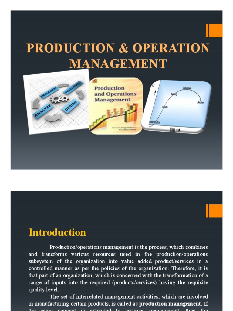 Production and Operation Management | PDF | Operations Management ...