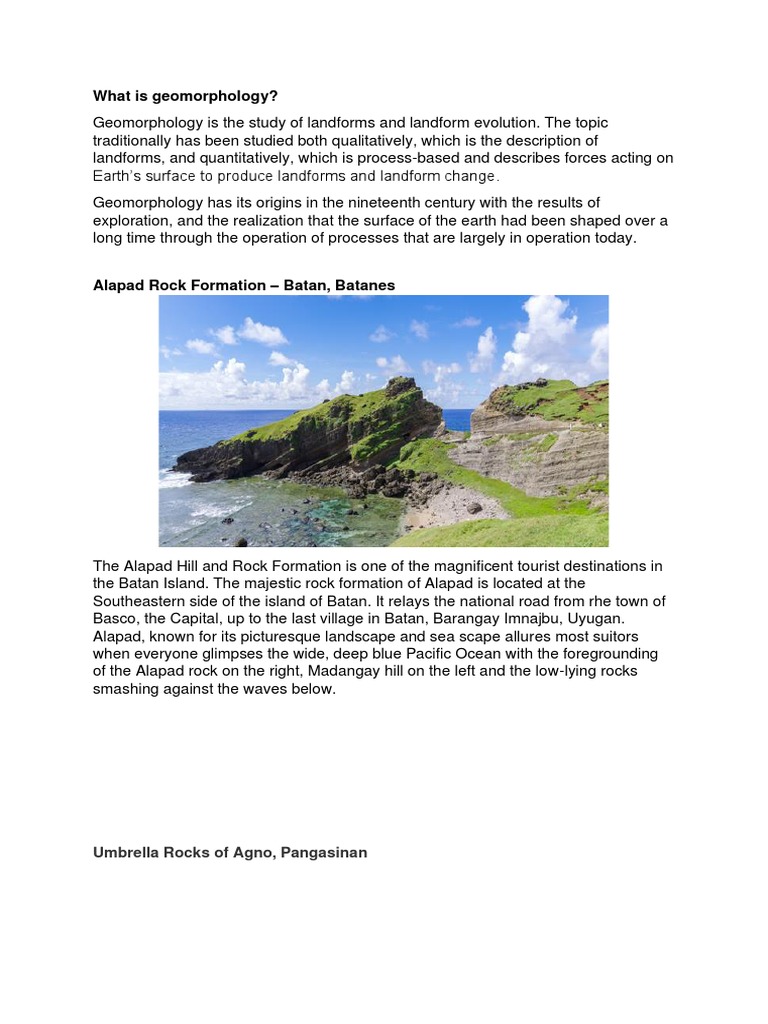 Geomorphology and Notable Rock Formations | PDF