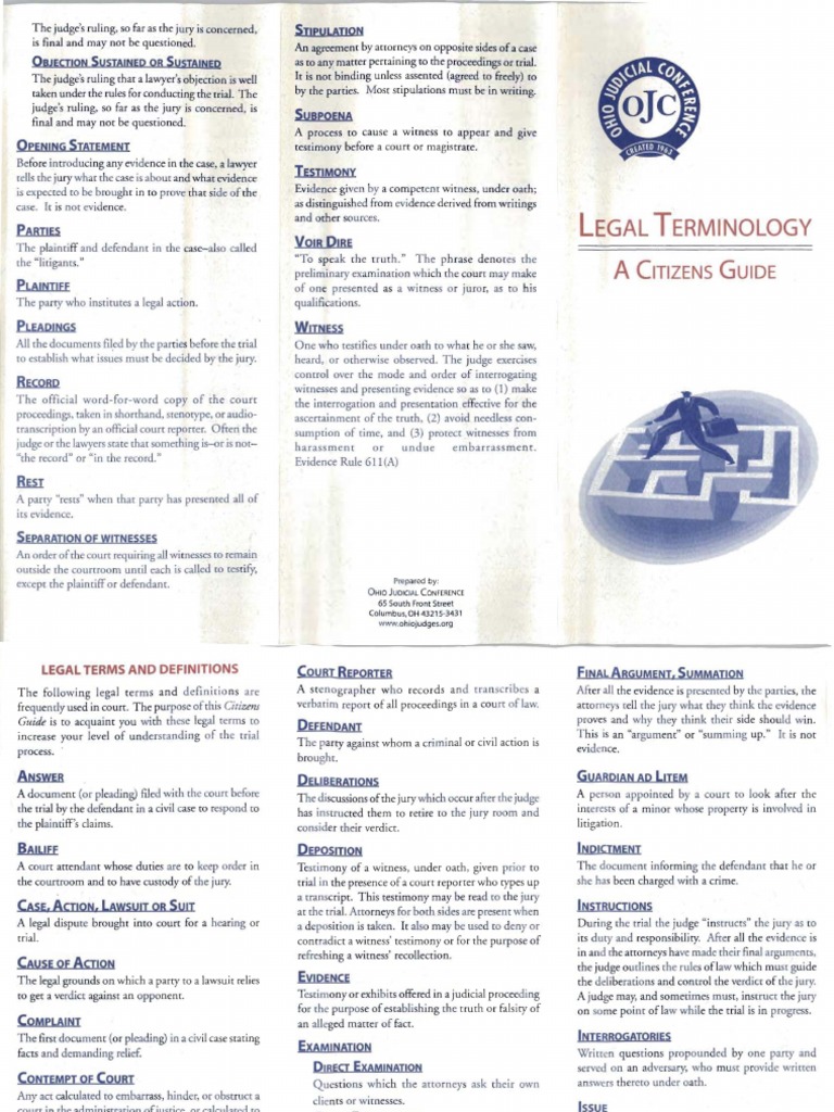 Legal Terminology: Citizens Guide | PDF