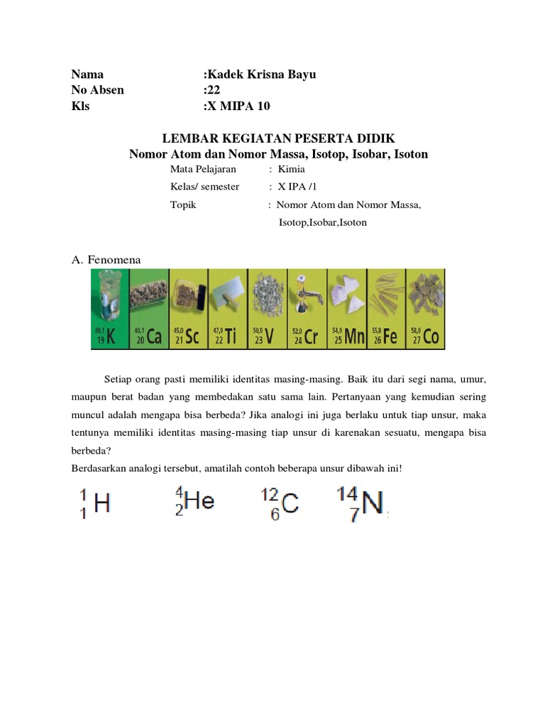 LKPD Nomor Atom | PDF