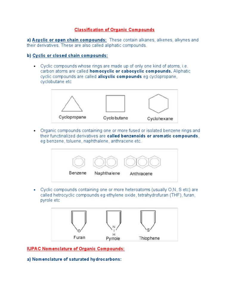 Classification of Organic Compounds | PDF | Functional Group | Alkene