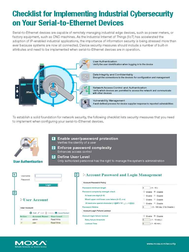 Serial To Ethernet Device Security Checklist | PDF | Information ...