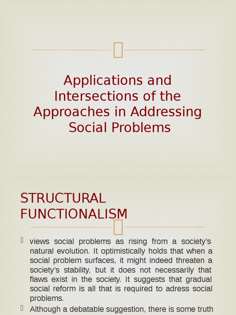 Approaches in Adressing Social Problems | PDF
