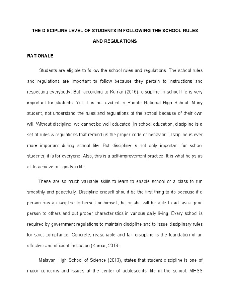 Sample Rationale | PDF | Disciplines | Psychological Concepts