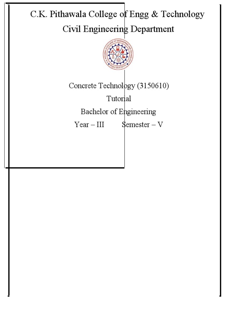 C.K. Pithawala College of Engg & Technology Civil Engineering ...