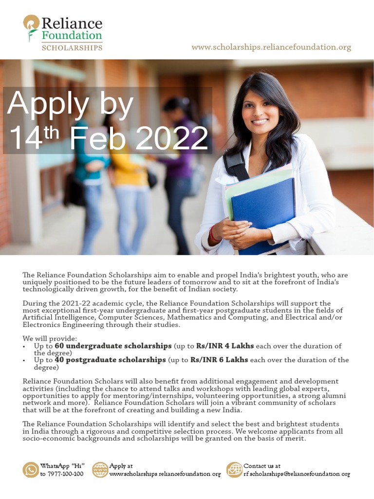 RF Scholarships 2021-2 Application & Selection Process Flyer | PDF