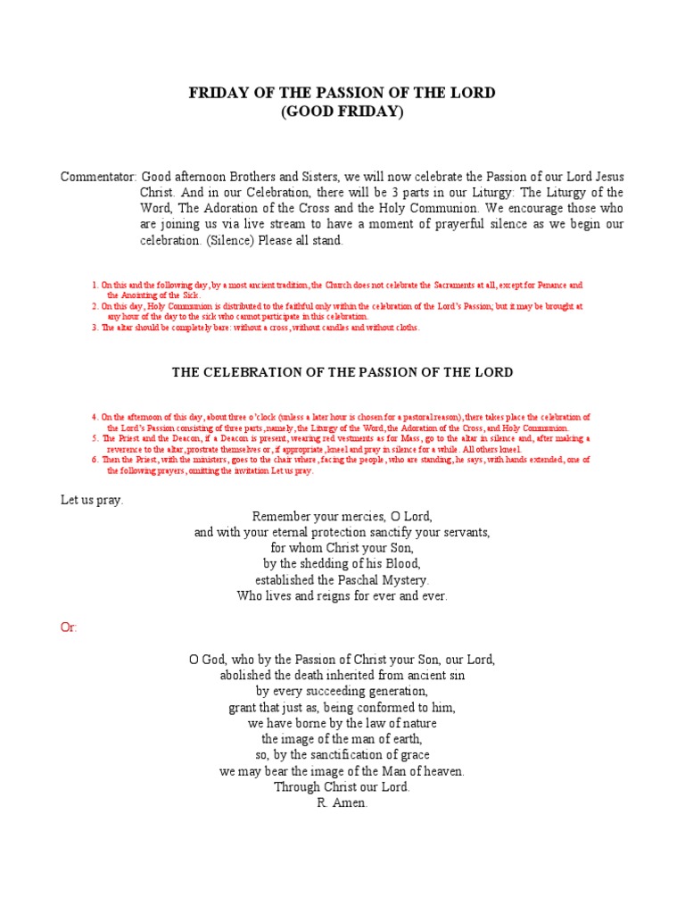 Friday of The Passion of The Lord (Good Friday) | PDF | Mass (Liturgy ...