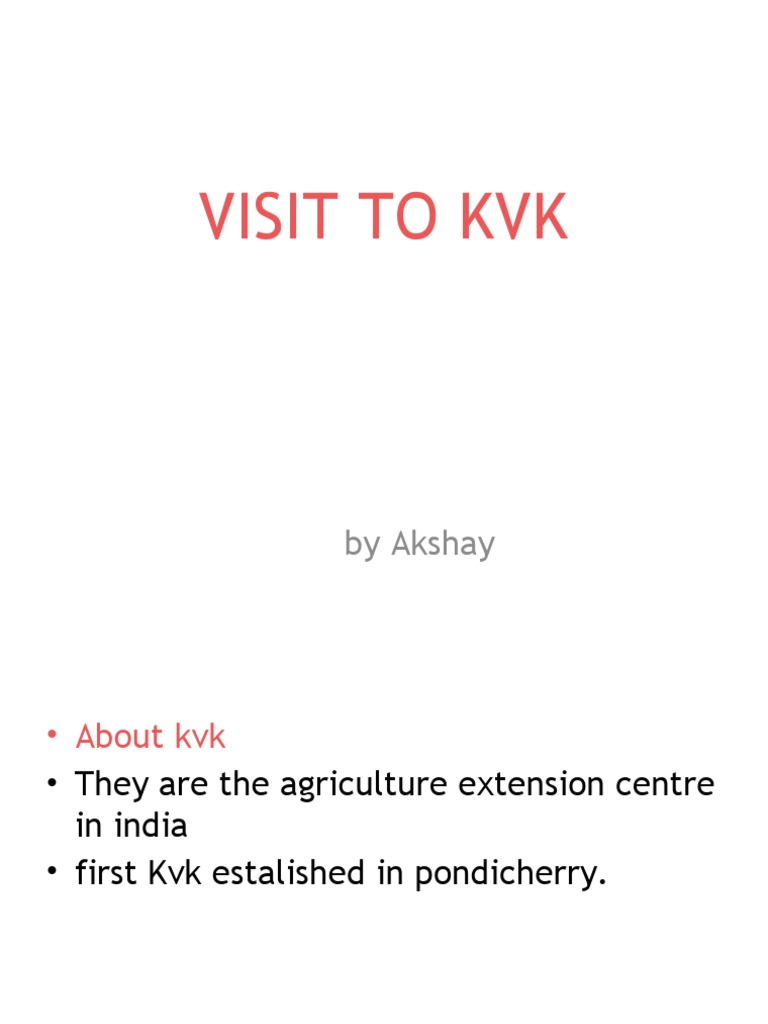 KVK Mandates in Agricultural Extension | PDF