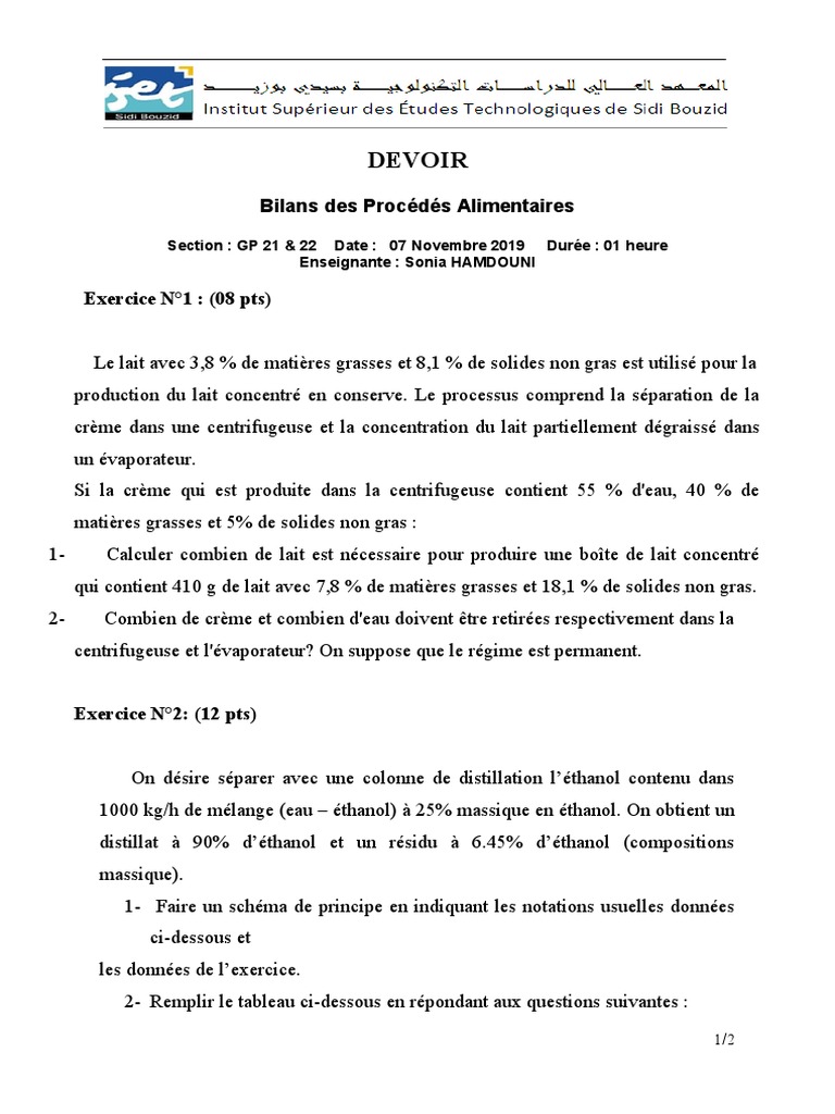Devoir Bilan | PDF