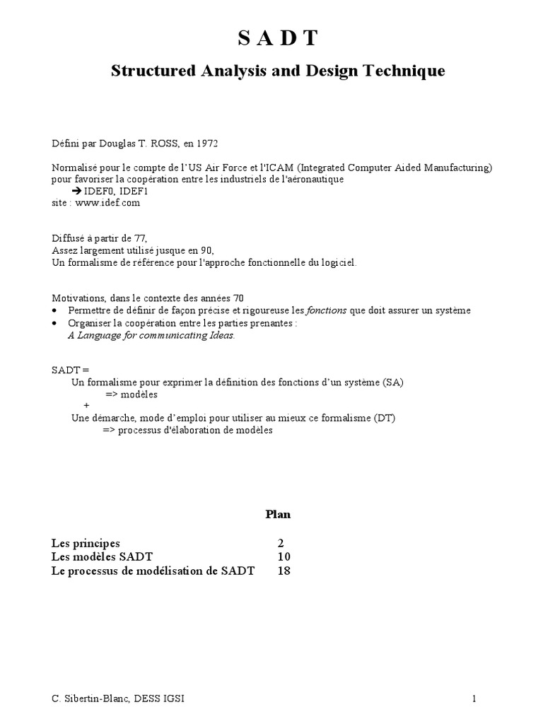 SADT | PDF | Modèle mathématique | Cognition