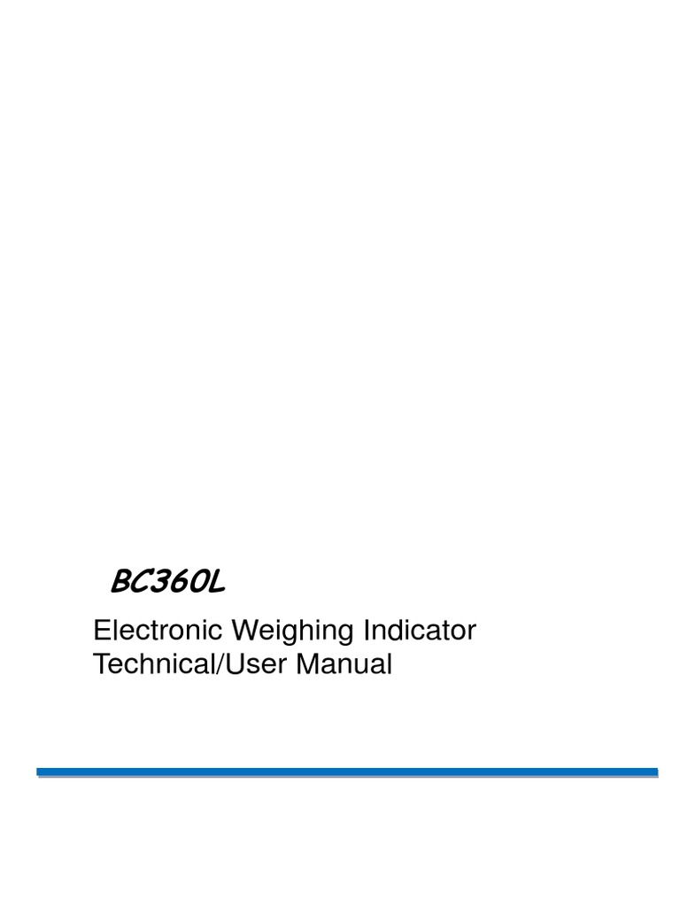 BC360L Electronic Weighing Manual | PDF | Power Supply | Computer Science