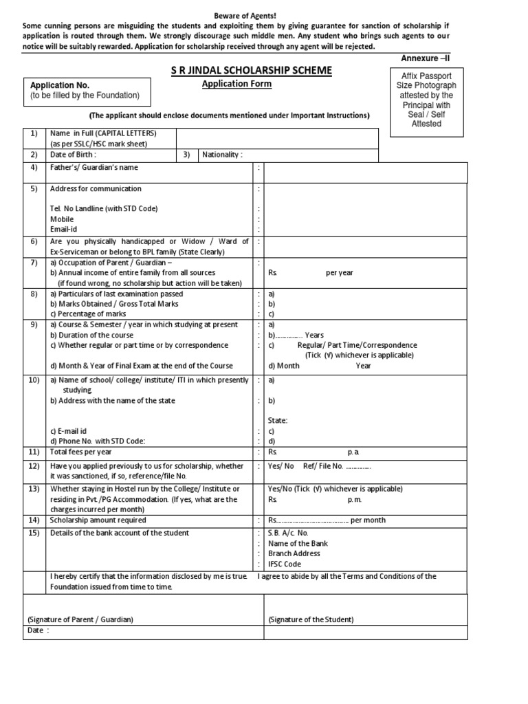 Application Annexure Form | PDF